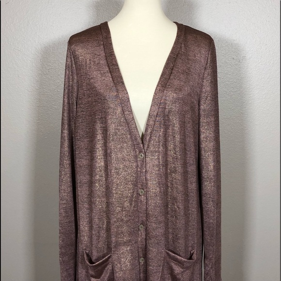 Agnes & Dora | Sweaters | Rose Goldshimmery Cardigan | Poshmark